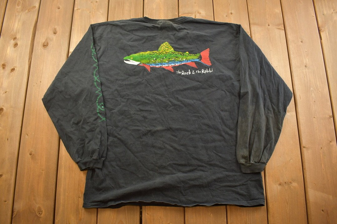 Vintage 1990s Got Fish? Graphic Long Sleeve Shirt / Vintage Long Sleeve ...