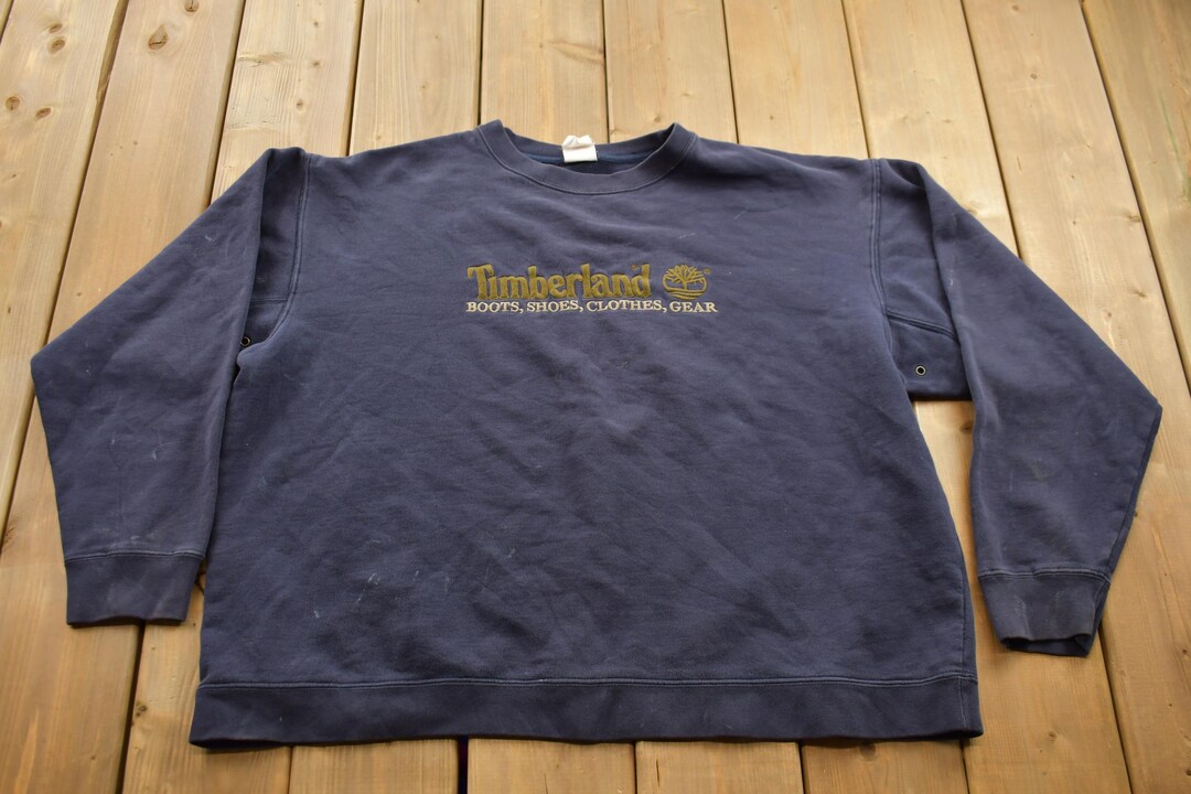 Vintage 1990s Timberland Embroidered Crewneck Sweatshirt / 90s Crewneck ...