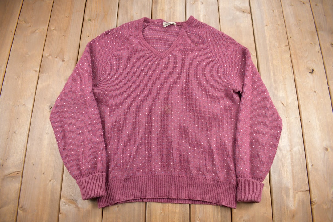 Vintage 1990s Ingo Blank V-neck Knit Sweater / Vintage Knit / Made in ...
