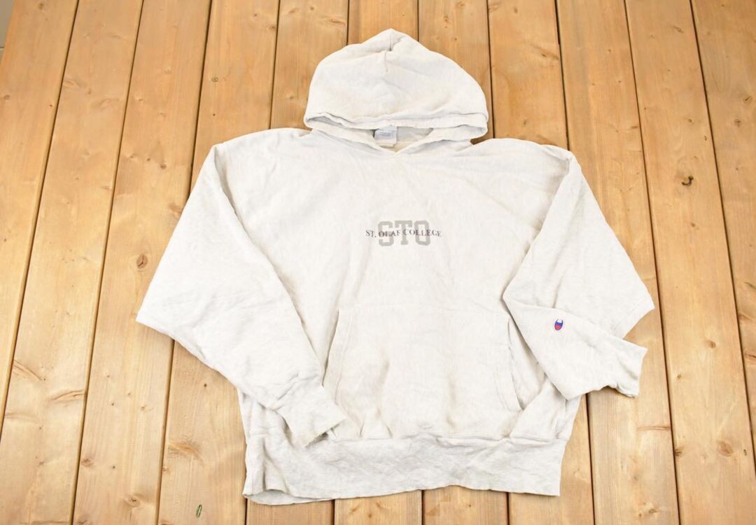 Vintage 1990's St Olaf College Champion Reverse Weave Hoodie Sweatshirt ...