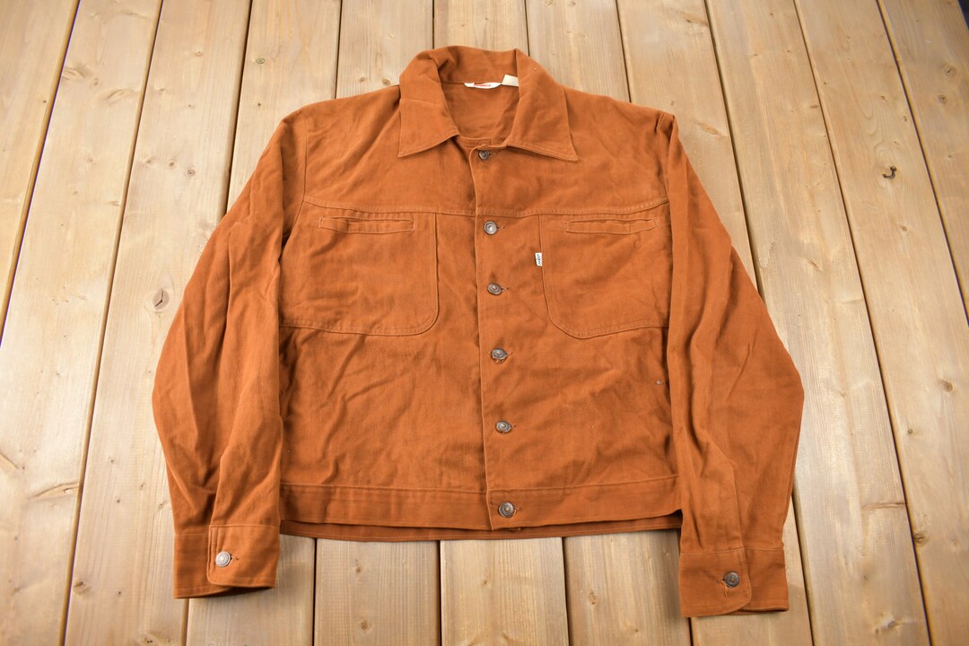 Vintage 1970s Levi's Burnt Orange Button up Light Jacket / Shirt Made ...