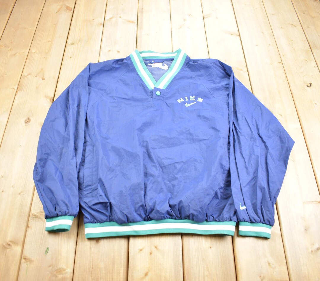Vintage 1990s Nike Embroidered Snap Button Windbreaker Jacket - Etsy