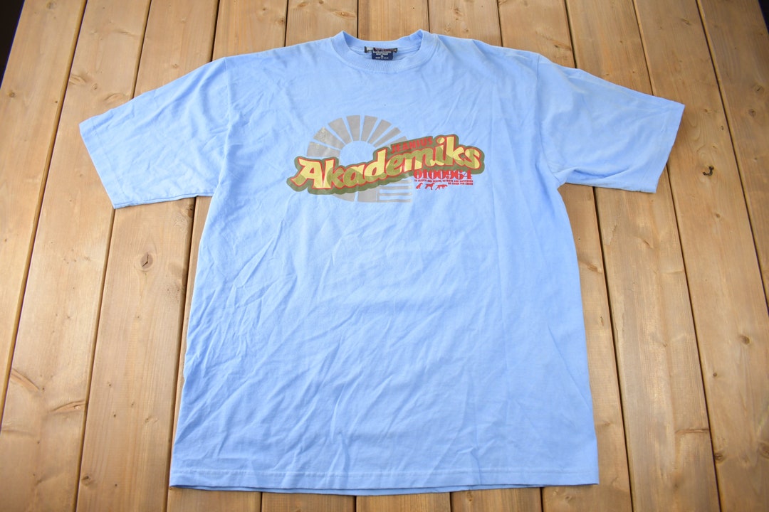 Vintage 1990s Akademiks Heavy Weight Graphic T Shirt Made in USA - Etsy