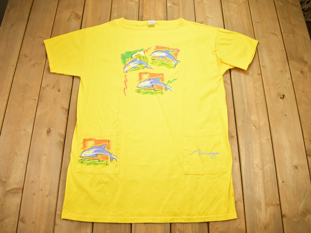 Vintage 1990s Airbrush Art T-shirt / Underwater Sea / Dolphin Graphic ...