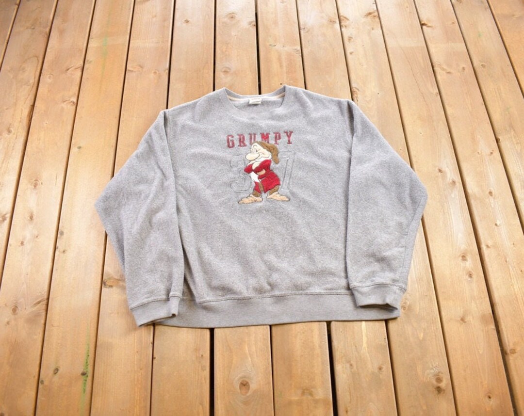 Vintage 1990s Grumpy Disney Fleece Sweater / Outdoorsman / 90s Sweater ...