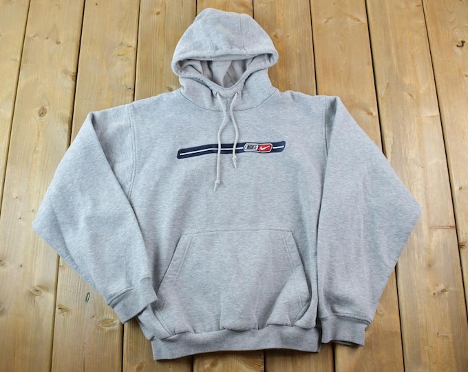 Vintage 1990s Nike Embroidered Mini Swoosh Hoodie Sweatshirt / Vintage ...