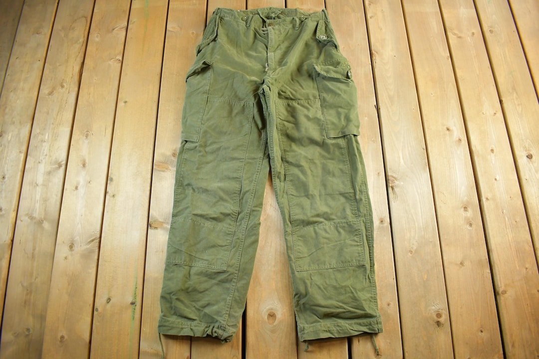Vintage 1967 Military OG-107 Sateen Combat Cargo Fatigue Pants Size 34 ...