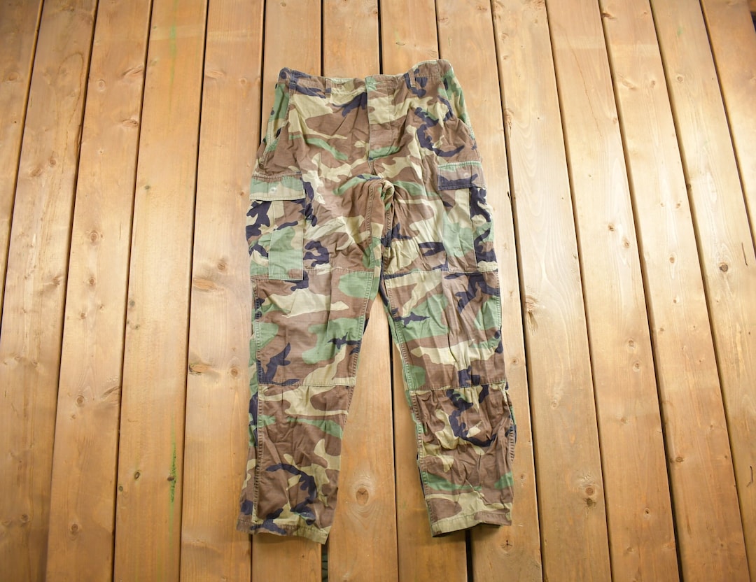 Vintage 1990s Army Camouflage Cargo Pants Size 31x29 / Streetwear ...