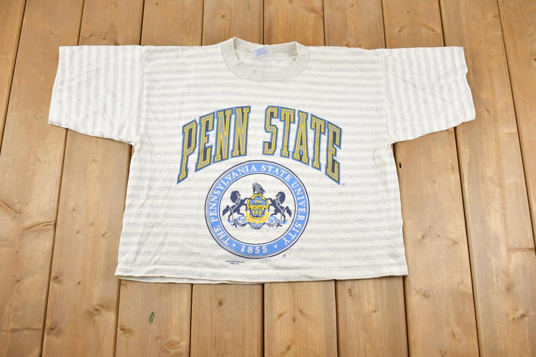 Vintage 1990s Penn State Striped Shirt / Made in USA Premier Sports ...