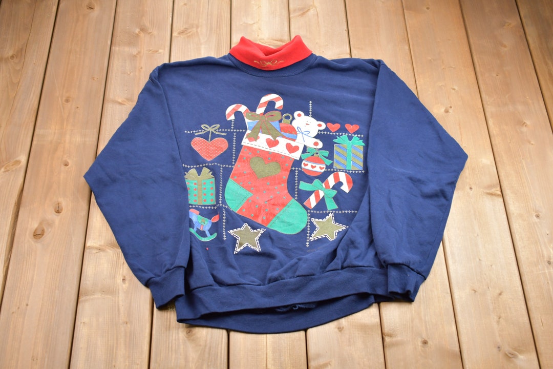 Vintage 1990s Gopher Sport Stocking Christmas Sweater , 90s Holiday ...