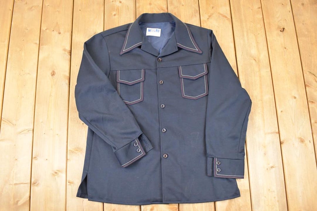 Vintage 1970s Time Out Fancy Button up Shirt Men's L / Preppy Button up ...