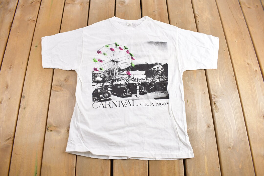 Vintage 1990s Carnival Circa 1960s Theme Graphic T-shirt / Deadstock ...