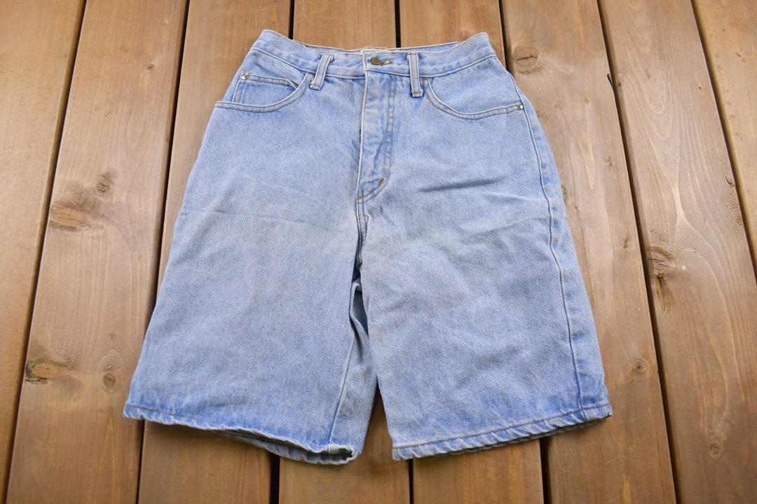 Vintage 1990s Arizona Blue Light Wash Jean Shorts 24 X 9 / Biker Shorts ...