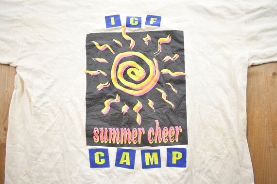 Vintage 1990s ICF Summer Cheer Camp Graphic T-Shirt /… - Gem