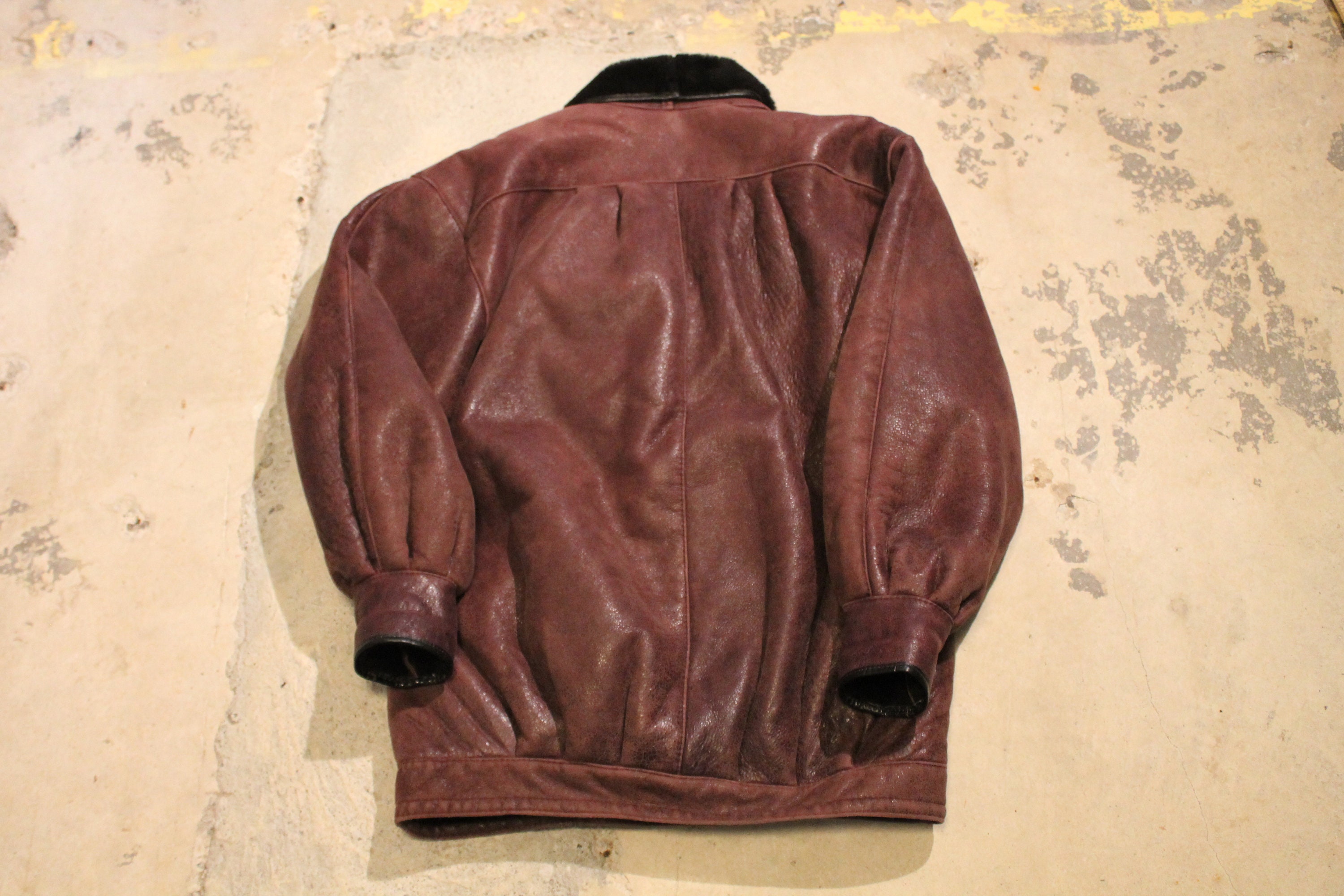 Vintage 1980s Wolff of Canada Shearling Leather Coat / Leather Coat ...