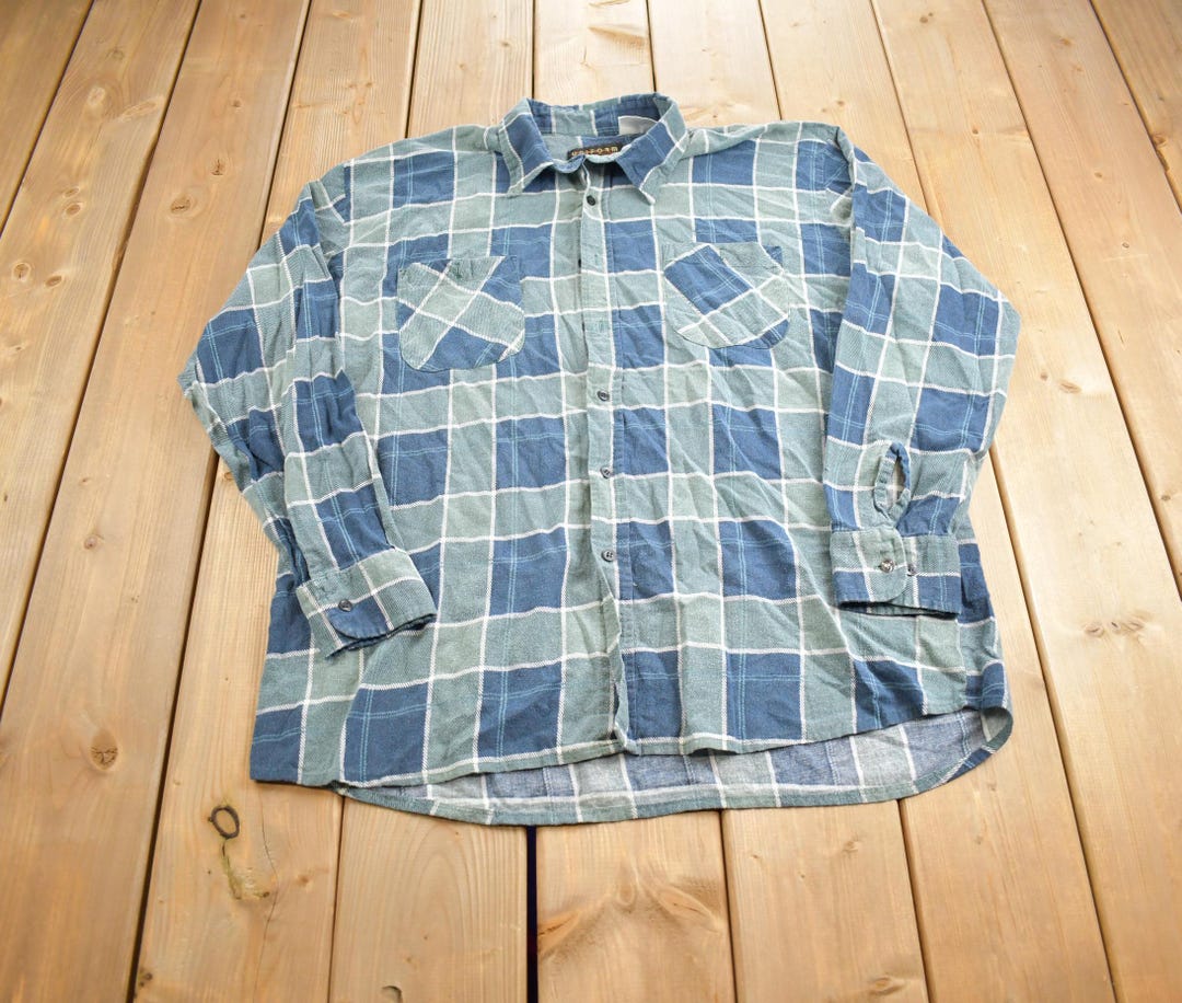 Vintage 1990s Uniform Code Plaid Blank Button up Shirt - Etsy