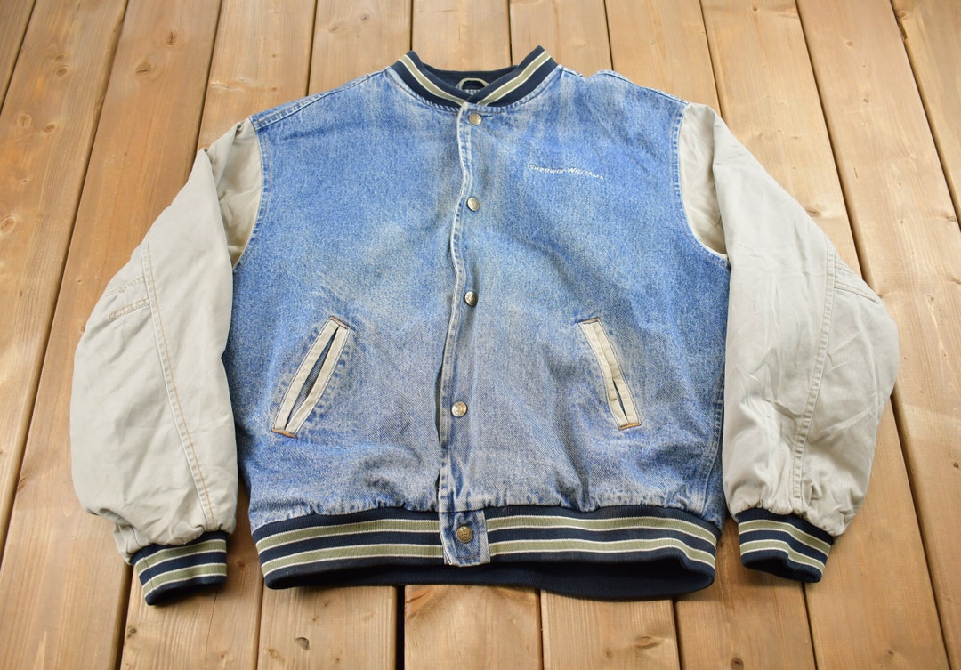 Vintage 1990s Sherwin Williams Gear Denim Bomber Jacket / - Etsy