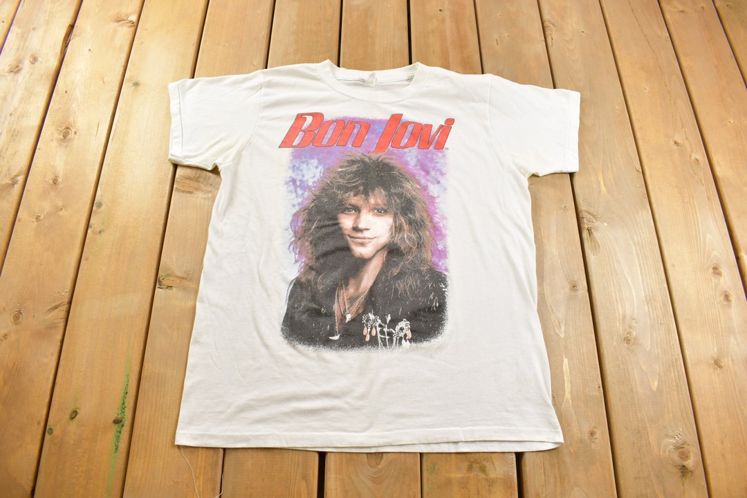 Vintage 1986 Bon Jovi Slippery When Wet Band T-shirt / Band Tee / Single Stitch / Made in USA ...