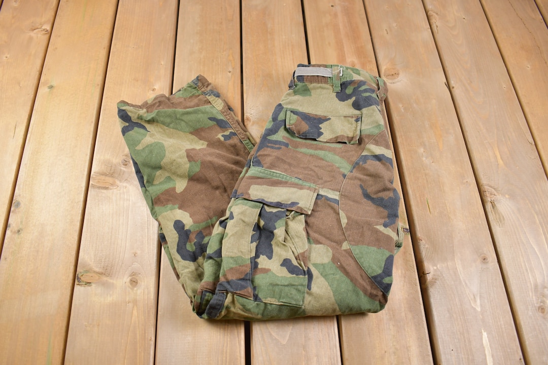 Vintage 1990s US Army Camouflage Cargo Pants Size 29 X 28 / Streetwear ...