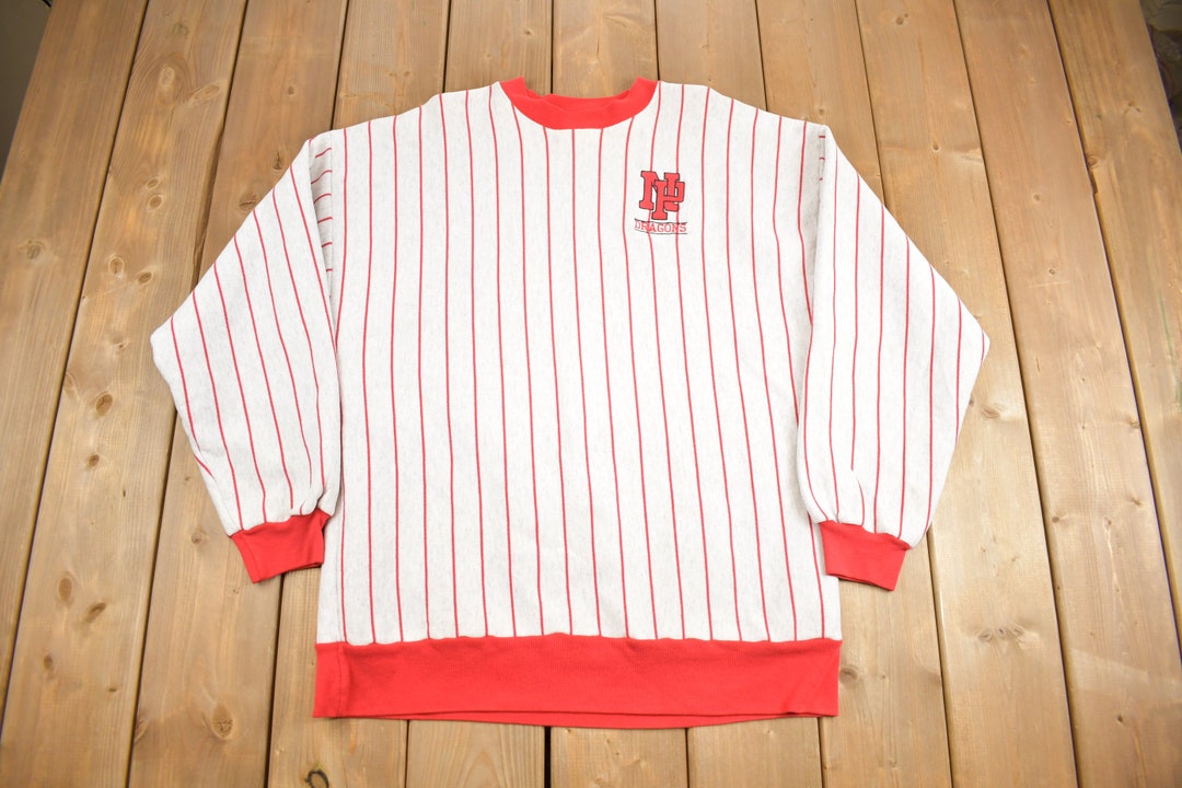 Vintage 1990s North Penn Dragons Pinstripe Crewneck / Collegiate ...