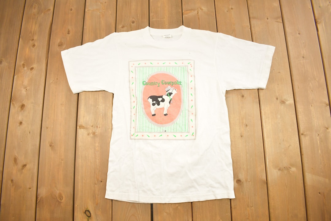 Vintage 90's Cute Country Cowpoke Animal T-shirt / Nature / Cute ...