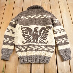 Vintage 1950s Hand-knit Eagle Theme Heavy Weight Sweater / Wool / True ...