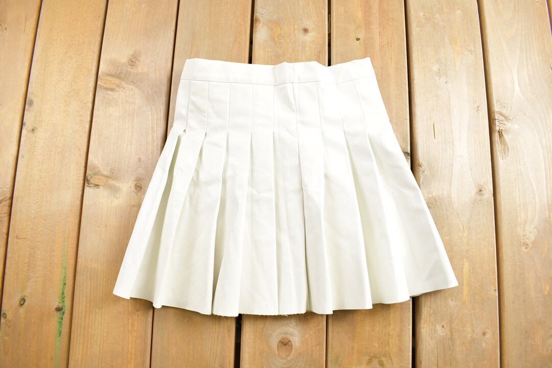 Vintage 1990s Pleated Leather Skirt Size 28 X 16 / Pleated Skirt ...