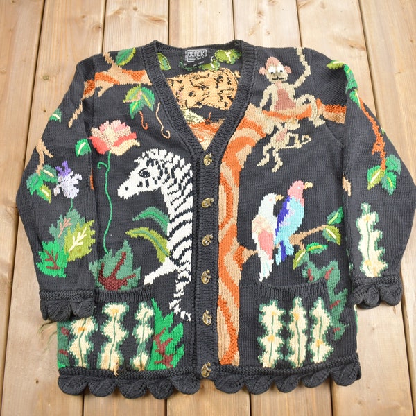 Animal Embroidered Cardigan - Etsy UK