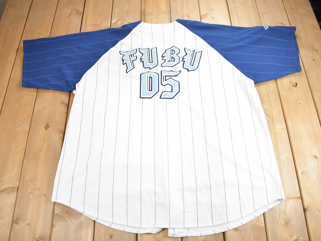Vintage 1990s FUBU Pinstripe Baseball Jersey / Sportswear / Vintage FUBU / Streetwear ...