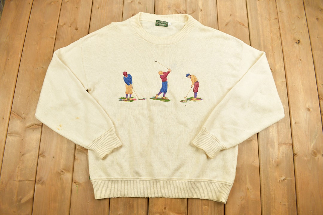 Vintage 1990s Susquehanna Trail Embroidered Golf Knitted Sweater ...
