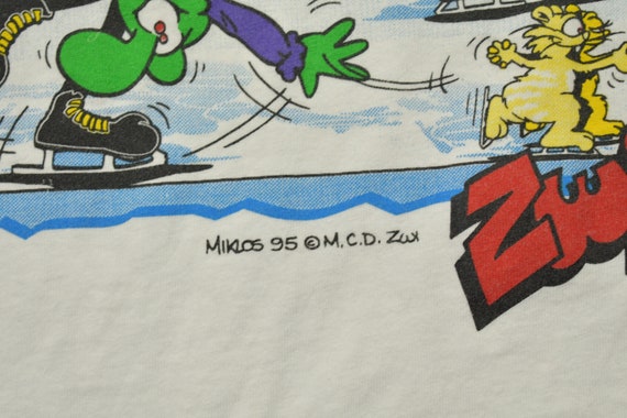Vintage 1995 T-Shirt ZWI Comic Strip Ice Skating T Sh… - Gem