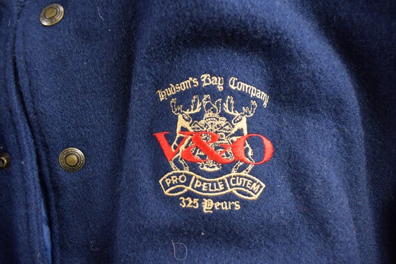 Vintage 1990s Large Crest Embroidered Leather Varsity… - Gem