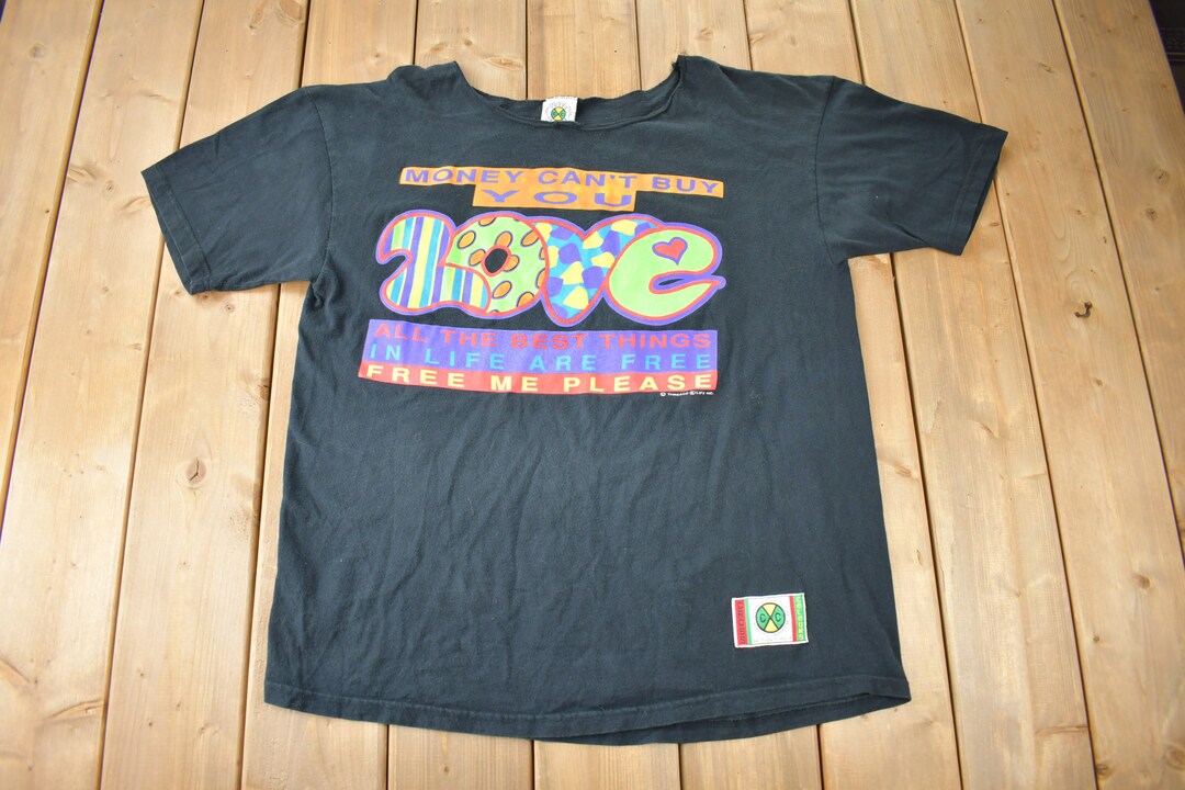 Vintage 1990s Cross Colours Money Can't Buy You Love Graphic T Shirt ...