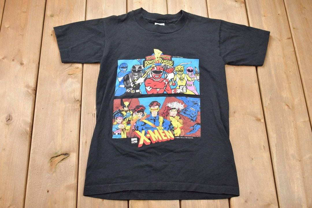 Vintage 1994 Youth Power Rangers X-men Marvel Comic Book Promo T-shirt ...