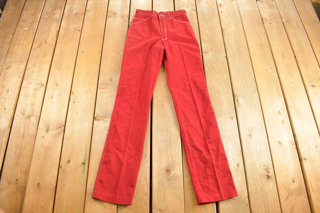 Vintage Chemin De Fer Red Jeans / Size 24 X 34 / Streetwear Fashion ...