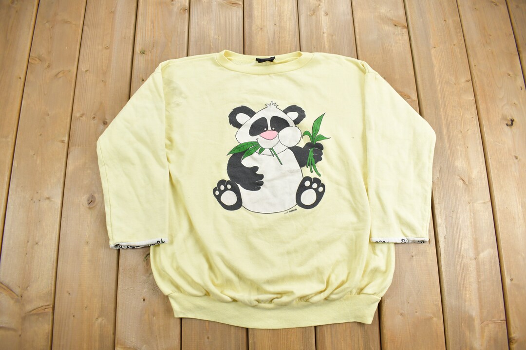 Vintage 1985 Zoo Crew Panda Graphic Crewneck Sweatshirt / 80s Crewneck ...