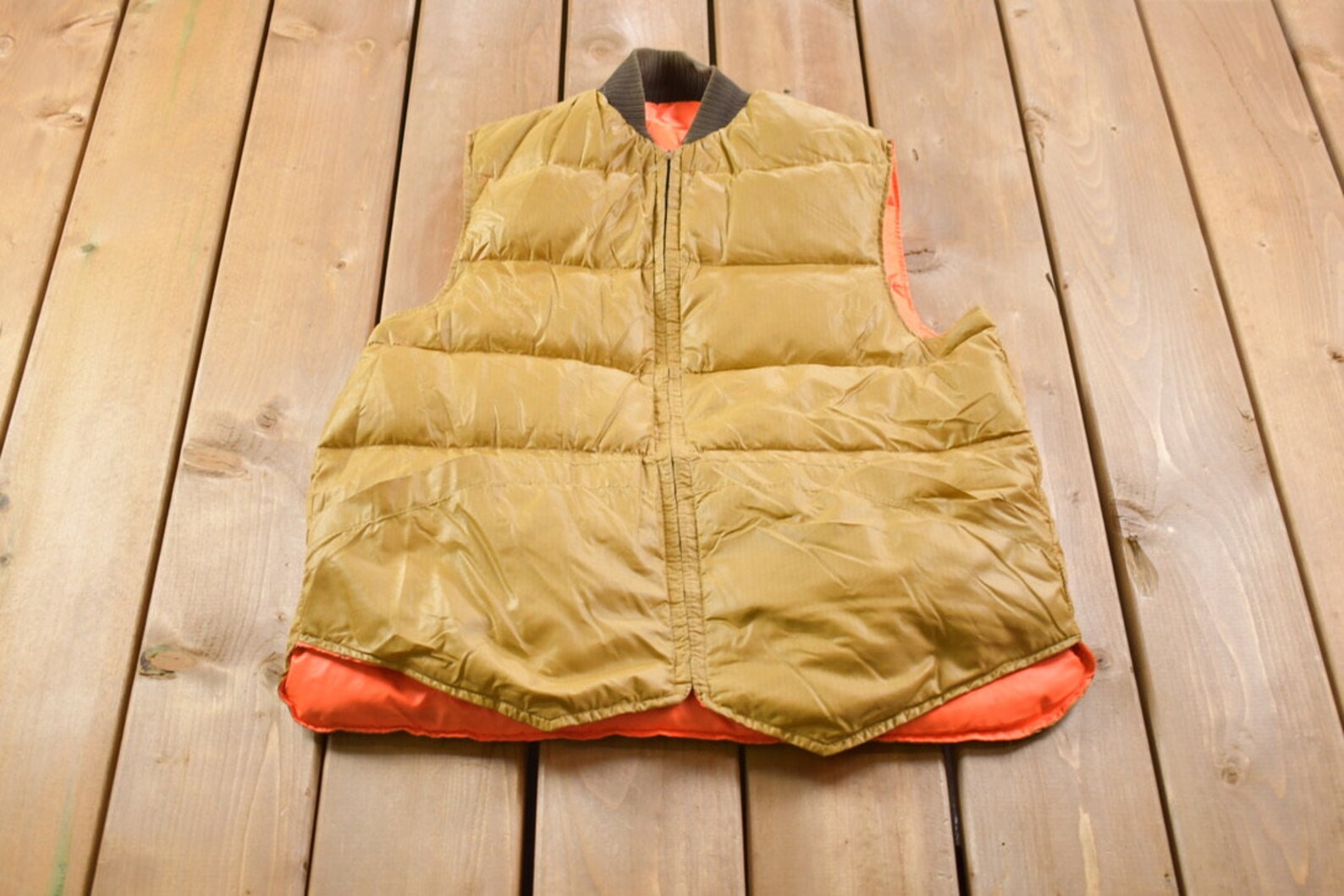 Vintage 1990s Nylon Puffer Reversible Hunting Vest / 1990s Vest ...