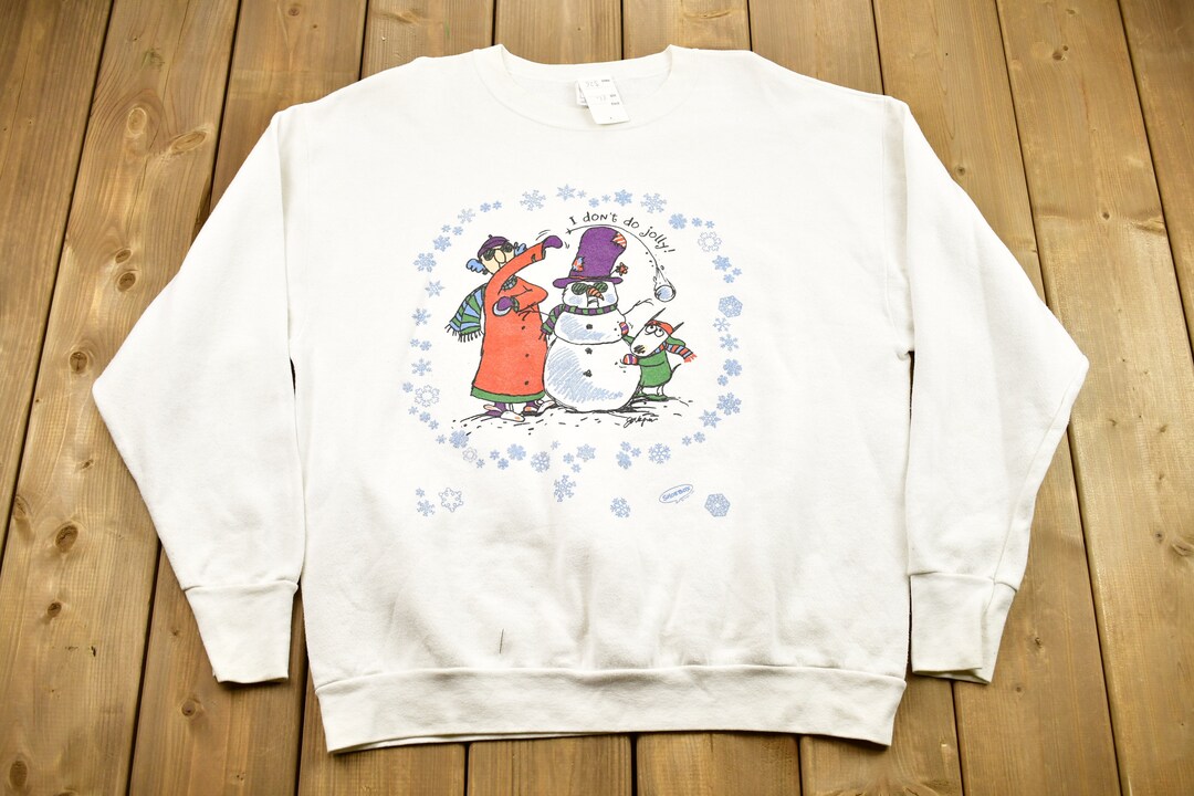 Vintage 1990s Cute Snowman Winter Theme Crewneck Sweater , 90s Holiday ...