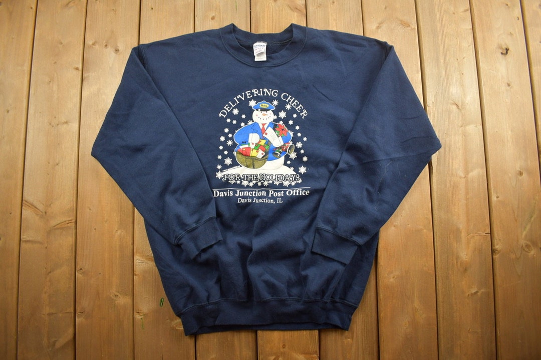 Vintage 1990s Post Office Christmas Crewneck Sweatshirt / 90s Crewneck ...