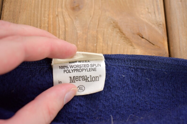 Vintage 1990s 100% Worsted Spun Polypropylene Meraklon Blank Sweatshirt ...
