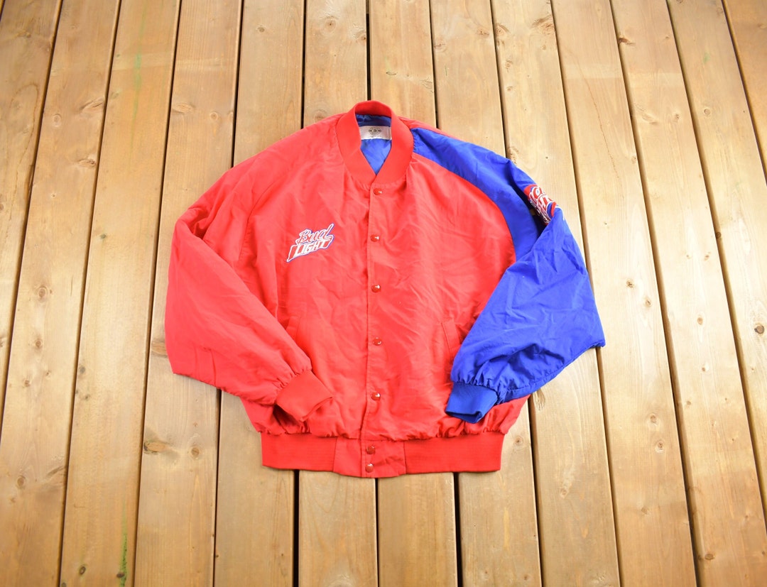 Vintage 1990s Bud Light Bomber Jacket/ Athleisure / Sportswear ...