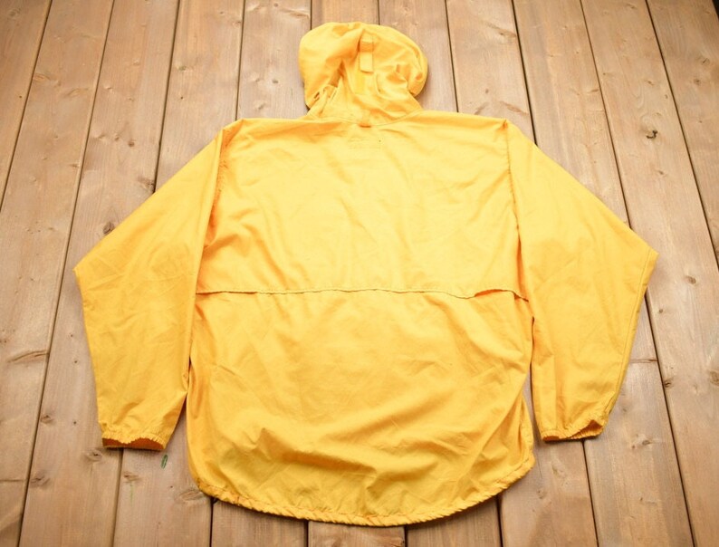 Vintage 1990s Yellow Windbreaker / 90s Light Jacket / Rain Jacket ...