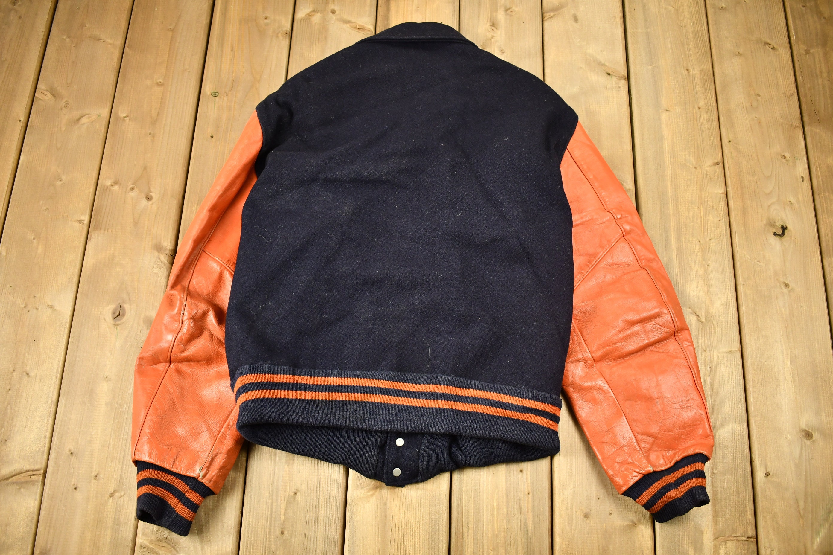 Vintage 1980s Genuine Flynntan Leather Blank Varsity Jacket / - Etsy