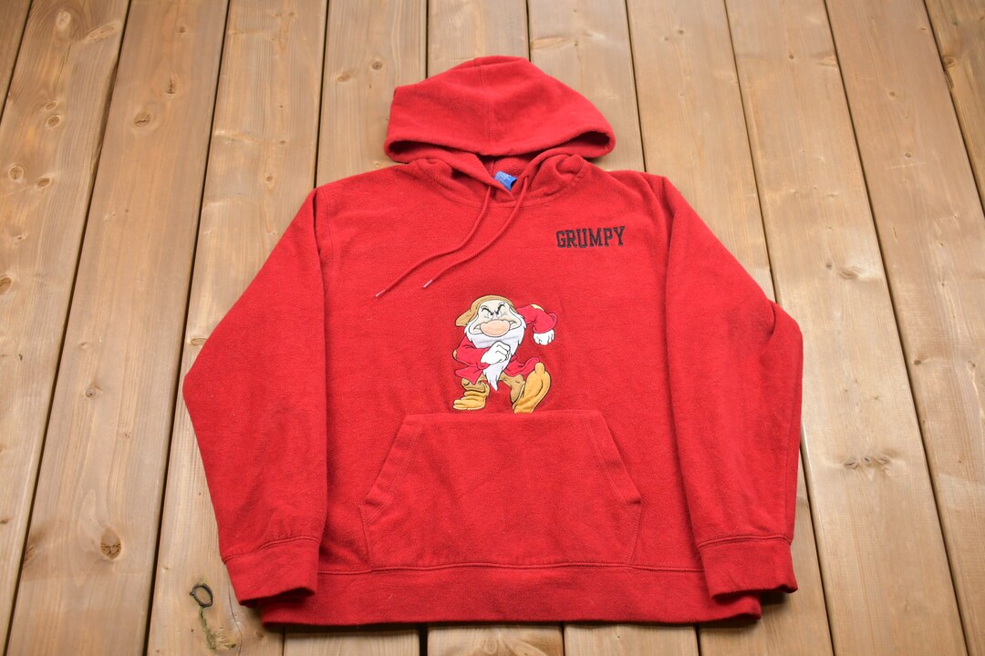Vintage 1990s Disney Grumpy Dwarf Graphic Fleece Hoodie / 90s Hoodie ...