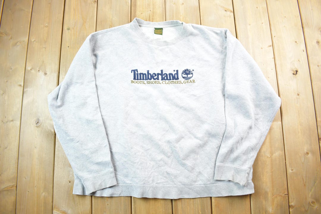 Vintage 1990s Timberland Boots Embroidered Crewneck Sweatshirt / 90s ...