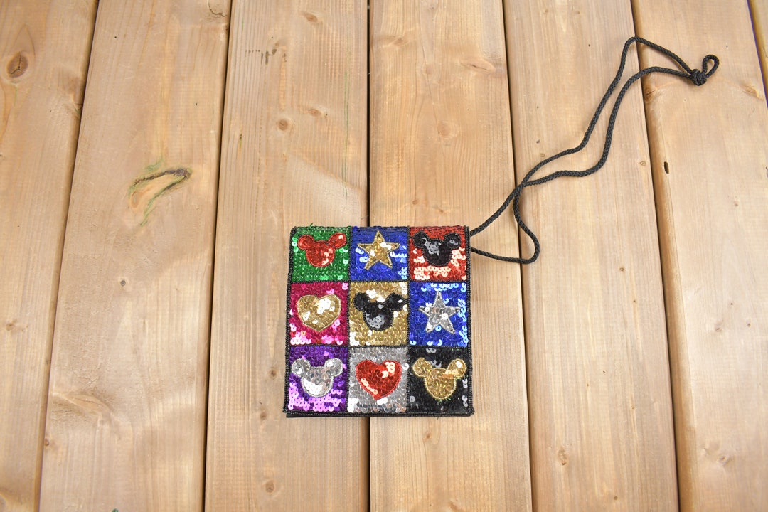 Vintage 1990s Walt Disney Mickey Mouse Patchwork Purse / Vintage ...
