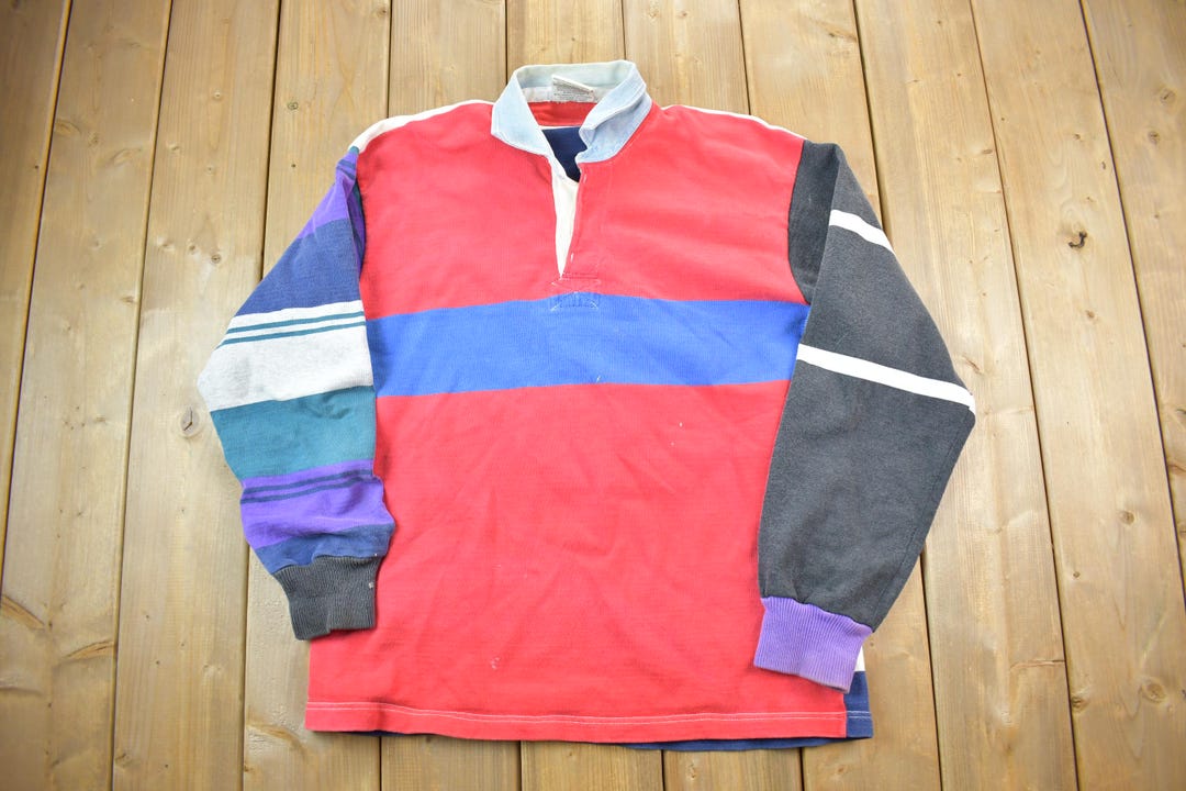 Vintage 1990s Barbarian Quarter Button Rugby Sweatshirt / 90s Button up ...