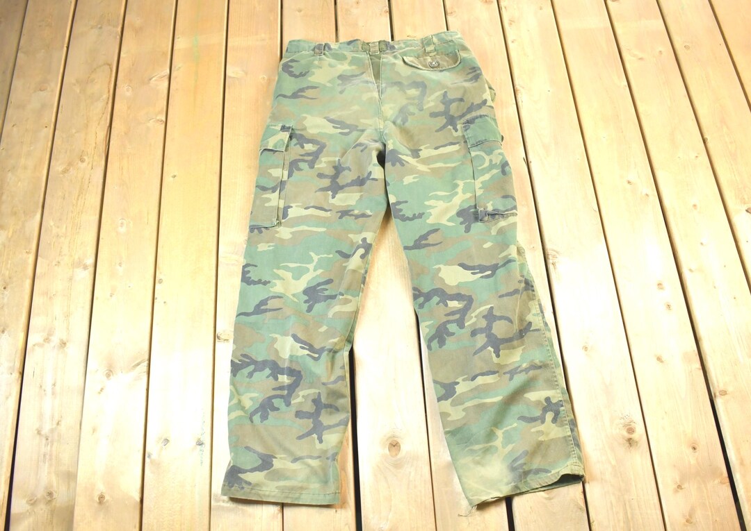 Vintage 1990s Army Camouflage Cargo Pants Size 38 X 32 / Streetwear ...