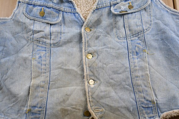 Vintage 1970s Lee Storm Rider Sherpa Lined Denim Vest… - Gem
