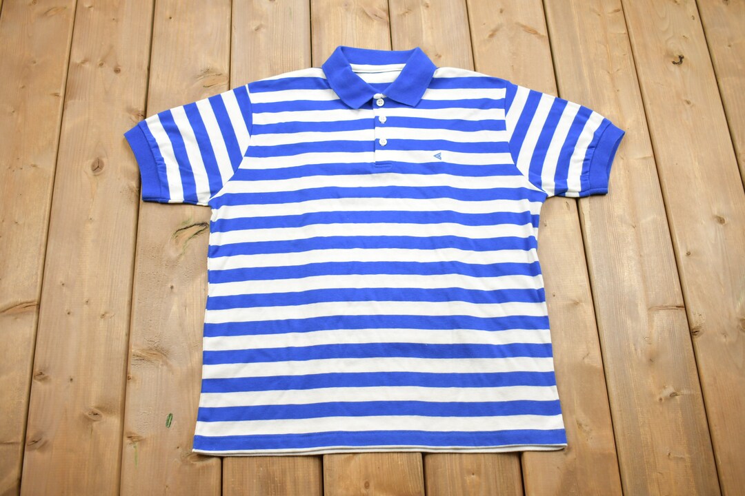 Vintage 1990s Striped Polo Shirt / Dagger Collar / Vintage Streetwear ...